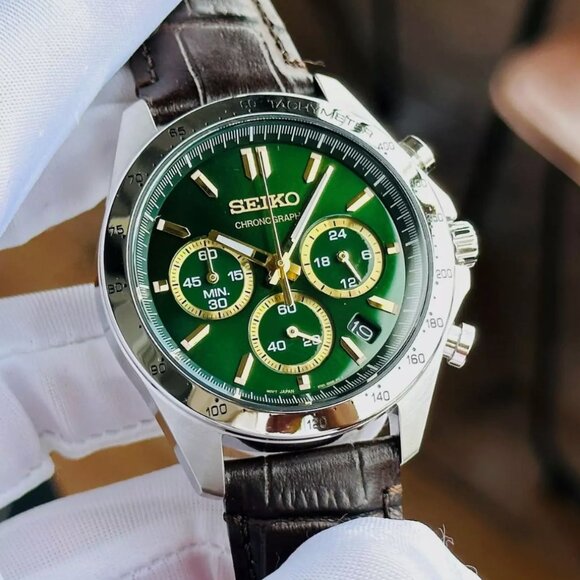 Seiko | Accessories | Seiko Green Spirit Mens Chronograph Watch Rare ...